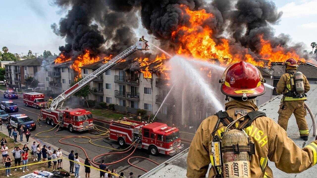 Update on the fire at the University of California, Riverside: Footage ...