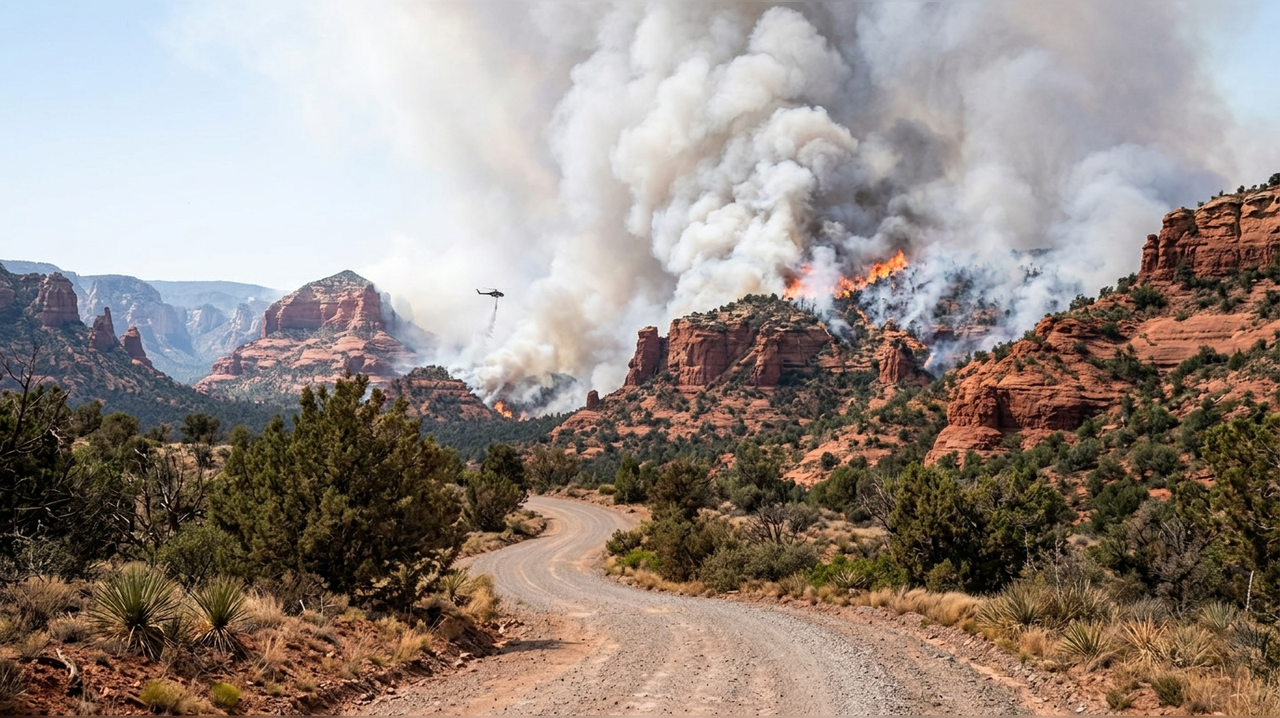 Update on the Sedona Pocket Fire: Large wildfire affecting vegetation ...